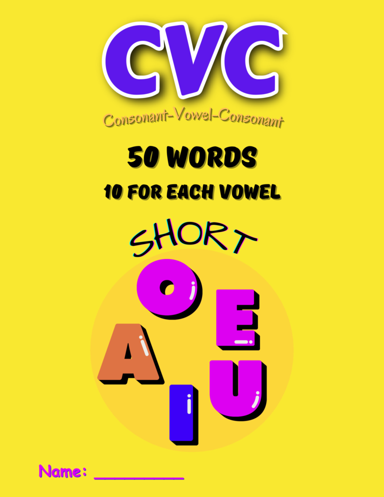 Free Printable CVC Word List - ThePaperTurtle
