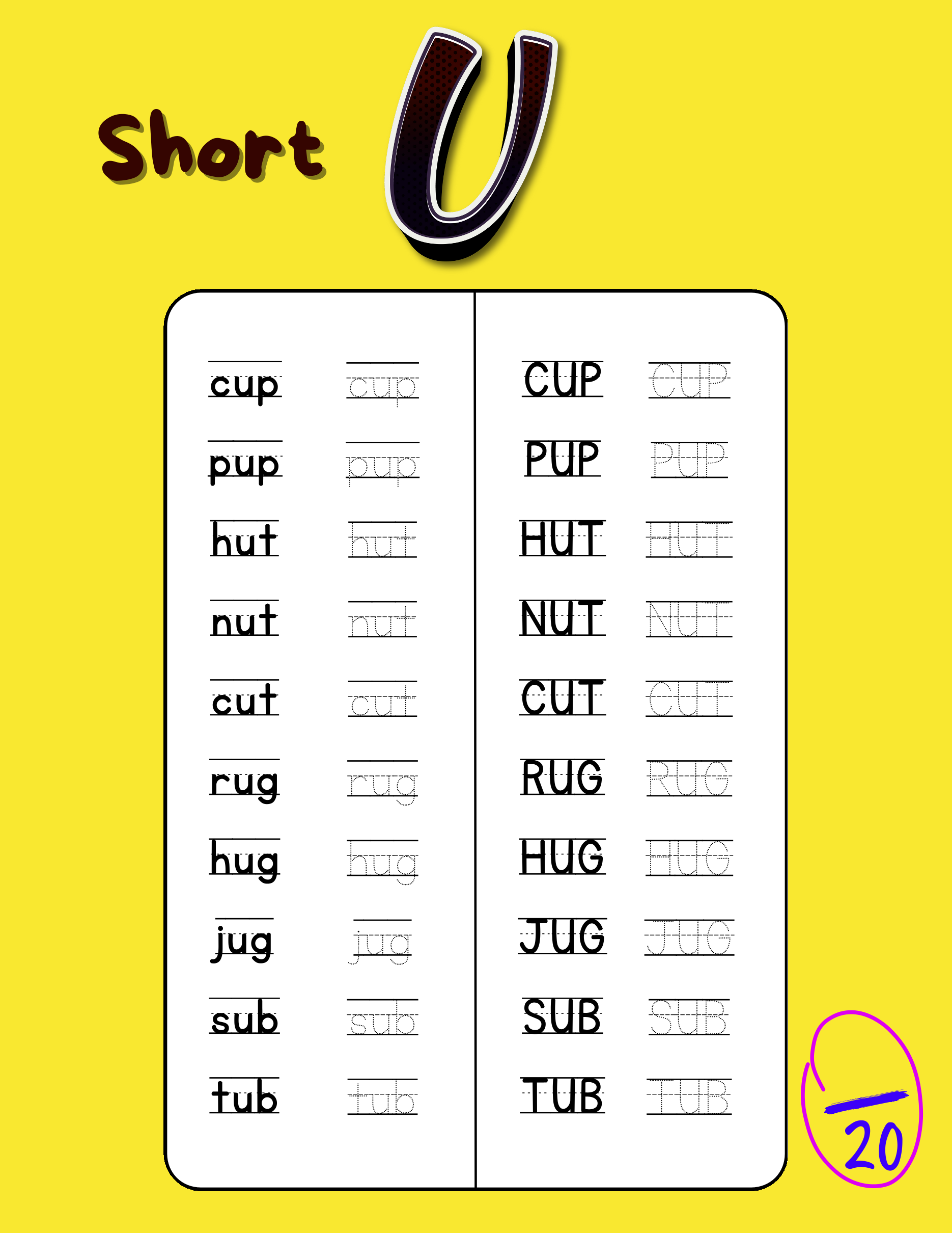 Free Printable CVC Word List - ThePaperTurtle