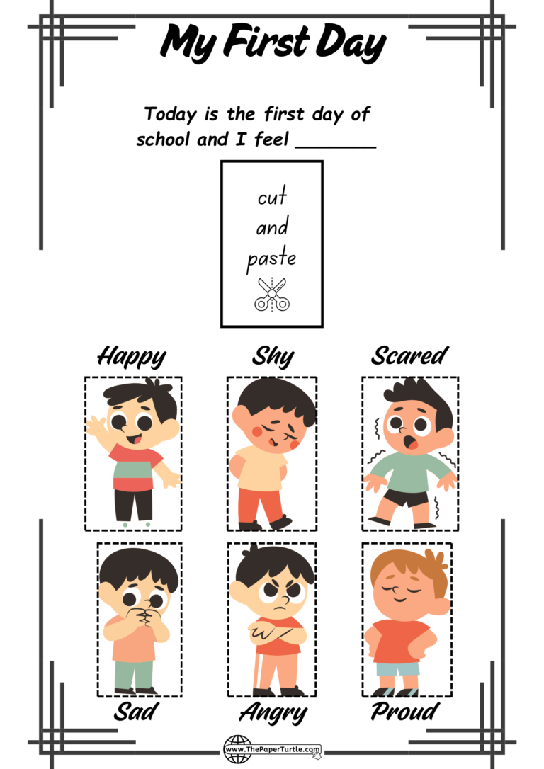 First Day Of School Worksheet - ThePaperTurtle