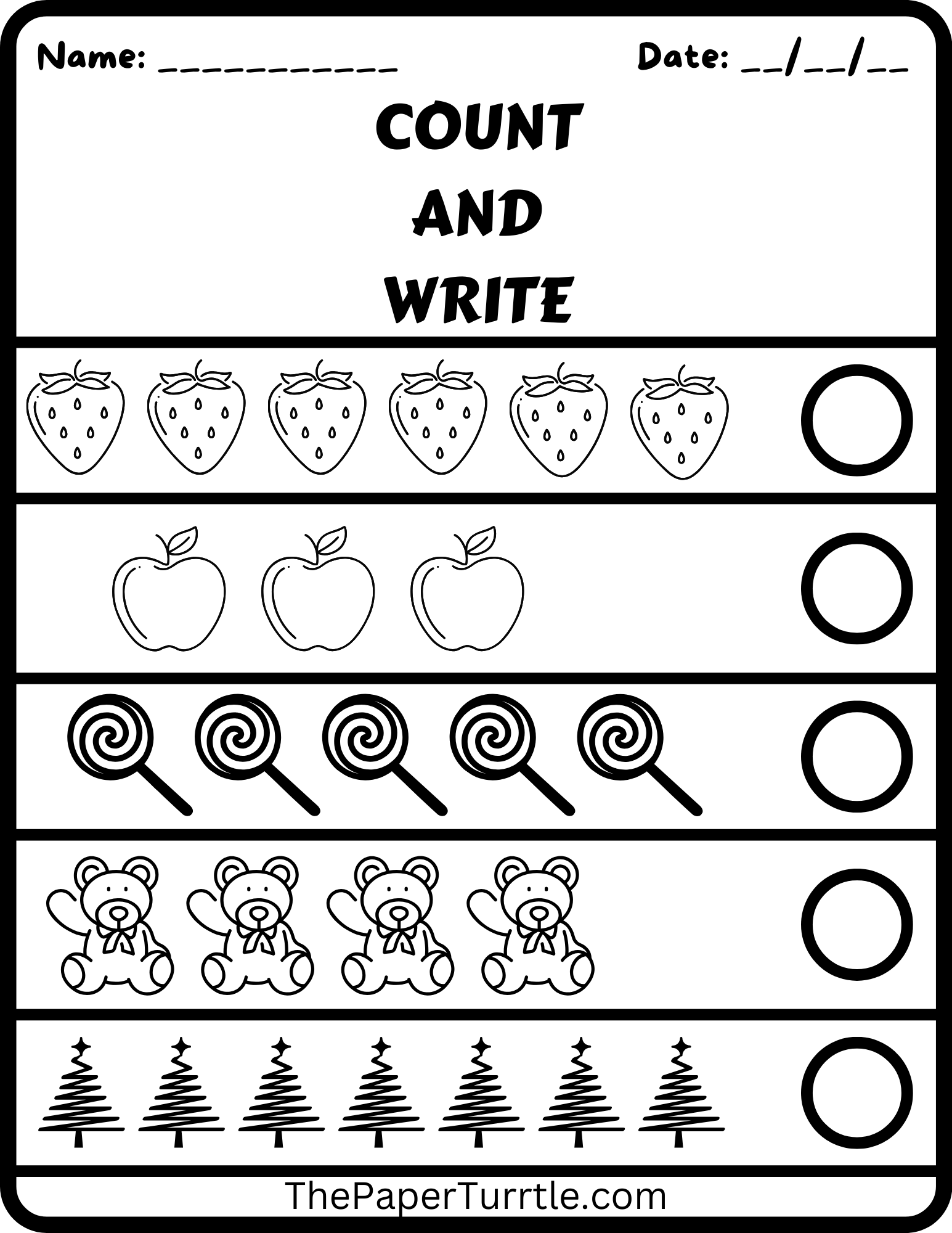 Count And Write Clipart